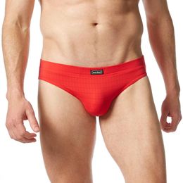 Slip Bruno Banani "CHECK LINE 2.0 SPORTSLIP", Herren, Gr. 6L, rot (rot marine), Obermaterial: 90% Polyamid, 7% Elasthan, 3% sonstige Fasern, bequem, Unterhosen Slip