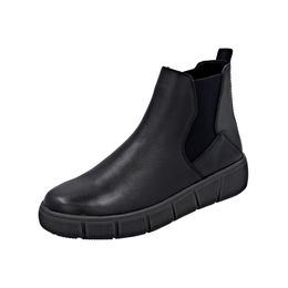 Stiefelette Remonte "Remonte Stiefelette Leder/Textil", Damen, Gr. 40, schwarz (schwarz, schwarz), Leder, Textil, Schuhe Stiefelette