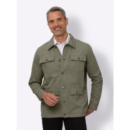 Langjacke CLASSIC, Herren, Gr. 48, grün (khaki), 100% Baumwolle, unifarben, Jacken