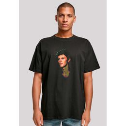 T-Shirt F4NT4STIC "TV Times Pop Star David Bowie 1977", Herren, Gr. L, schwarz, Obermaterial: 100% Baumwolle, oversize, Rundhals, ohne Bündchen, Shirts T-Shirt, Premium Qualität