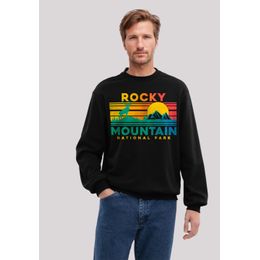 Sweatshirt F4NT4STIC "US National Parks Rocky Mountain Sunset", Herren, Gr. S, schwarz, Obermaterial: 80% Baumwolle, 20% Polyester, regular fit, Rundhals, ohne Bündchen, Sweatshirts, Premium Qualität