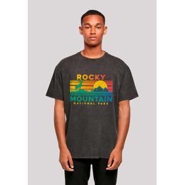 F4NT4STIC Herren T-Shirt "US National Parks Rocky Mountain Sunset"schwarz, Gr. XS, Obermaterial: 100% Baumwolle, Shirts, Premium Qualit&auml;t