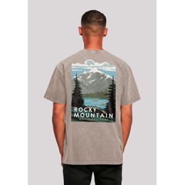 T-Shirt F4NT4STIC "US National Parks Rocky Mountain National Park", Herren, Gr. 4XL, asphalt, Obermaterial: 100% Baumwolle, oversize, Rundhals, ohne Bündchen, Shirts, Premium Qualität