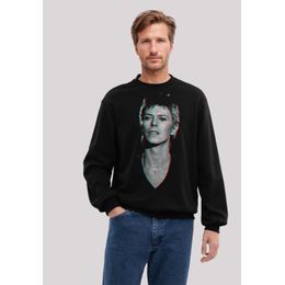 Sweatshirt F4NT4STIC "TV Times Pop Star David Bowie Portrait 1977", Herren, Gr. S, schwarz, Obermaterial: 80% Baumwolle, 20% Polyester, regular fit, Rundhals, ohne B&uuml;ndchen, Sweatshirts Sweatshirt, Premium Qualit&auml;t