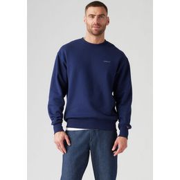 Levi's Sweatshirt LEVI'S "AUTHENTIC CREW", Herren, Gr. XXL, blau (sargsea), Sweatware, Obermaterial: 88% Baumwolle, 12% Polyester, unifarben, regular fit taillenlang, Rundhals, Sweatshirts, mit Logostickerei