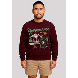 Sweatshirt F4NT4STIC "US National Parks Yellowstone Bear Playing Banjo", Herren, Gr. XXL, braun (maroon), Obermaterial: 80% Baumwolle, 20% Polyester, regular fit, Rundhals, ohne B&uuml;ndchen, Sweatshirts Sweatshirt, Premium Qualit&auml;t