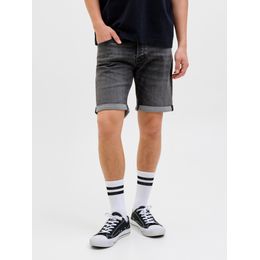 Jack & Jones JACK & JONES Herren Shorts "JJIRICK JJORIGINAL SHORTS SQ 330", grau, Gr. M, Abriebeffekte, Denim/Jeans, Obermaterial: 76% Baumwolle, 22% Polyester,