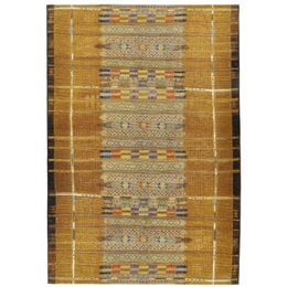Teppich Gino Falcone, B:60cm H:5mm L:100cm, gold, Kunstfaser, Wohnzimmer, Teppiche, "Outdoor-Africa 38", Flachgewebe, Ethno Style, In- und Outdoor