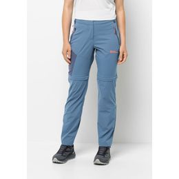 Jack Wolfskin Damen Zip-away-Hose "GLASTAL ZIP AWAY PANTS W", blau, Gr. 42, OBERSTOFF: 94% POLYAMID, 6% ELASTHAN; LINING: 100% POLYESTER, Hosen