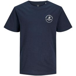 Jack & Jones Jungen Rundhalsshirt "JJESWIFT TEE SS NOOS JNR", blau, Gr. 152, JACK & JONES JUNIOR, bedruckt, Single Jersey, Obermaterial: 100% Baumwolle, Shirts