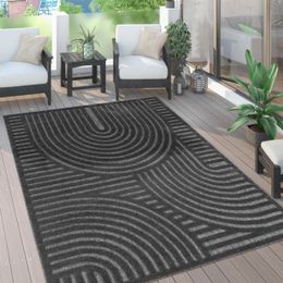 Teppich Paco Home, B:140cm H:14mm L:200cm, grau, Polypropylen (PP), Wohnzimmer, Teppiche, "Livorno 674", Uni Farben, moderner Hoch-Tief-Effekt,