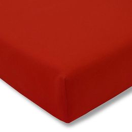 Bettlaken Estella, B:100cm L:200cm, rot, Jersey-Elasthan, Obermaterial: 97% Baumwolle, 3% Elasthan, Bettlaken, "Zwirnjersey", langlebig,