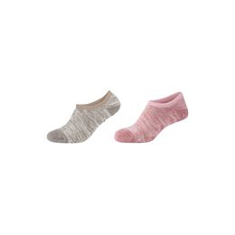 Camano Damen Sneakersocken "Sneakersocken 2er Pack", Gr. 39, pink, 85% Polyacryl, 12% Polyester, 3% Elasthan, meliert, Socken