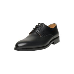 Henry Stevens Herren Schnürschuh "Marshall PD Businessschuh", Gr. 39,5, schwarz, Leder, Schuhe, Herren Halbschuhe Leder handgefertigt, Anzugschuhe