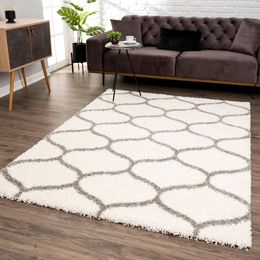 Hochflor-Teppich Sanat, B:140cm H:30mm L:200cm, beige, Kunstfaser, Teppiche, "Madrid", Wohnzimmer, Langflor, Shaggy Teppich
