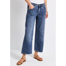 Street One Damen Weite Jeans, blau, Gr. 27, unifarben, Denim/Jeans, Obermaterial: 79% Baumwolle, 15% Polyester (REPREVE), 4% Elastomultiester, 2%