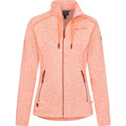 DEPROC Active Damen Strickfleecejacke "LUVERNE WOMEN", orange, Gr. 50, 100% Polyester, Jacken, Kontrastreissverschluss