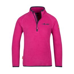 Trollkids Mädchen Strickfleece-Pullover "KIDS NORDLAND HALF ZIP", rosa, Gr. 176, Obermaterial: 100% Polyester, Pullover