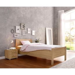 Bett Priess, B:130cm H:85cm L:208cm, braun, Jugendzimmer, Betten, "Husum Schlafzimmer Jugendzimmer Rahmenbett", mit Komforthöhe verschiedene