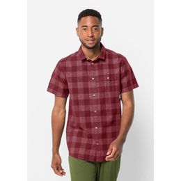Jack Wolfskin Herren Funktionshemd "HIGHLANDS SHIRT M", rot, Gr. S, OBERSTOFF: 55% HANF, 45% BAUMWOLLE, Hemden