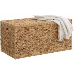 Truhe Home Affaire, B:110cm H:55cm T:57cm, beige, Geflecht Wasserhyazinthe, Schlafzimmer, Truhen, innen mit Baumwolle bespannt