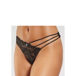 Damen String-Ouvert, Petite Fleur Gold, Gr. 32, schwarz, Spitze, Obermaterial: 88% Polyamid, 12% Elasthan, Unterhosen, aus filigraner Spitze mit