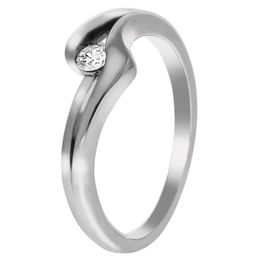Firetti Damen Fingerring "Schmuck Geschenk Silber 925 Damenring Verlobungsring Solitär", 54, Silber 925 (Sterlingsilber), 2mm, silber, Silber 925
