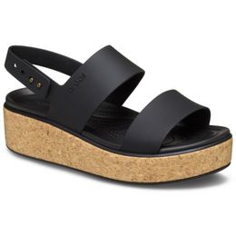 Crocs Damen Keilsandalette "Brooklyn Cork Low Wedge", Gr. 36, schwarz, Croslite , Schuhe, Plateausandale, Sommerschuh mit Korkplateau