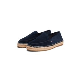 Tommy Hilfiger Herren Espadrille "HILFIGER FLEX ESPA SUEDE LOAFER", Gr. 43, blau, Nubukleder, Schuhe, Sommerschuh, Schlupfschuh, Slipper mit