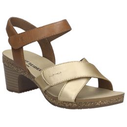 Josef Seibel Damen Sandale "Grace 01", Gr. 42, bunt, Leder, metallic, Schuhe, Festtagsschuh, Sandalette mit Blockabsatz