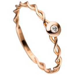 Jobo Damen Diamantring "Ring mit Diamant", 54, SI = kleine Einschlüsse, Diamanten Roségold 585, rosa, Diamanten, Roségold 585, Fingerringe, 585