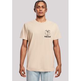 F4NT4STIC Herren T-Shirt "Wise Dad Lustiges Vatertagsmotiv f&uuml;r schlaue V&auml;ter", beige, Gr. L, Obermaterial: 100% Baumwolle, Shirts, Premium Qualit&auml;t