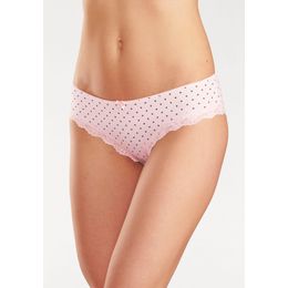 Lascana Damen Slip, Gr. 32, rosa, Obermaterial: 95% Baumwolle, 5% Elasthan. Spitze: 87% Polyamid, 13% Elasthan, gepunktet, gestreift, unifarben,