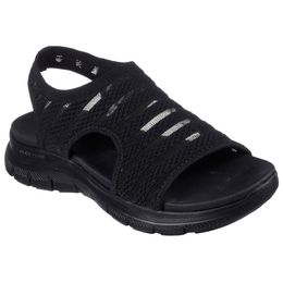 Skechers Damen Sandale "FLEX APPEAL 4.0-BOLDEST", Gr. 41, schwarz, Textil, unifarben, Schuhe, Trekking Sandale mit Stretch Fit Funktion