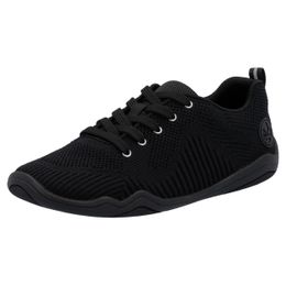 Rieker Damen Sneaker, Gr. 41, schwarz, Textil, unifarben, Schuhe, Barfu&szlig;schuh, Schn&uuml;rschuh, Halbschuh mit Schaftrandpolsterung