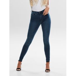 Only Damen High-waist-Jeans "ONLROYAL", blau, Gr. M, Abriebeffekte, Denim/Jeans, Obermaterial: 69% Baumwolle, 29% Polyester, 2% Elasthan, Jeans