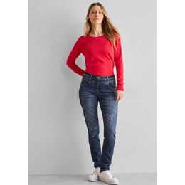 Cecil Damen Comfort-fit-Jeans, blau, Gr. 36, unifarben, Jeans, 75% Baumwolle, 23% Polyester, 2% Elasthan, Jeans, Middle Waist