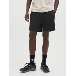 Jack & Jones JACK & JONES Herren Relaxshorts "JPSTGORDON FUSION SWEAT SHORTS SRT SN", schwarz, Gr. M, unifarben, Web, Obermaterial: 58% Polyester, 42% Baumwolle,