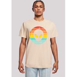 F4NT4STIC Herren T-Shirt "Alien Retro Sonnenuntergang", beige, Gr. L, Obermaterial: 100% Baumwolle, Shirts, Premium Qualität