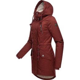 Ragwear Damen Wintermantel "Elsie Melange", rot, Gr. XXXL, Obermaterial: 100% Polyester; Innenfutter: 100% Polyester; Wattierung: 100% Polyester,