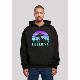 F4NT4STIC Herren Kapuzenpullover "I BELIEVE UFO Alien Raumschiff Retro", schwarz, Gr. S, Obermaterial: 100% Baumwolle, Pullover, Premium Qualität
