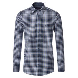 Casamoda Herren Flanellhemd "Casamoda Flanellhemd kariert", blau, Gr. XL, kariert, 100% Baumwolle, Hemden