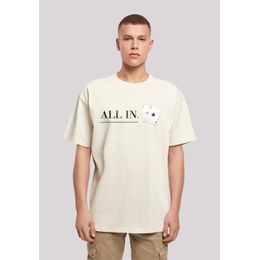 F4NT4STIC Herren T-Shirt "Poker All In Karten", beige, Gr. XS, Obermaterial: 100% Baumwolle, Shirts, Print
