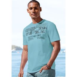 John Devin Herren T-Shirt "mit Print", blau, Gr. XL, bedruckt, Slub, Obermaterial: 100% Baumwolle, Shirts, Regular-Fit, aus Slub-Qualität, mit Print