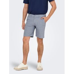 Only & Sons ONLY & SONS Herren Chinoshorts "ONSMARK 0011 COTTON LINEN SHORTS NOOS", grau, Gr. XXL, unifarben, Web, Obermaterial: 73% Baumwolle, 25% Leinen, 2%