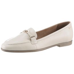 Tamaris Damen Slipper, Gr. 36, beige, Leder, unifarben, Schuhe, Blockabsatz, Schlupfschuh, Businessschuh mit h&uuml;bscher Zierspange
