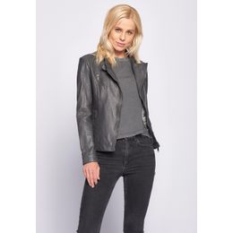 Maze Damen Lederjacke "Sally", grau, Gr. L, Obermaterial: 100% Lammleder; Futter: 100% Polyester, Jacken