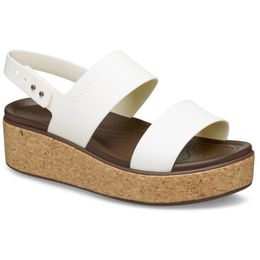 Crocs Damen Keilsandalette "Brooklyn Cork Low Wedge", Gr. 42, beige, Croslite , Schuhe, Plateausandale, Sommerschuh mit Korkplateau