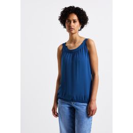 Street One Damen Tr&auml;gertop, blau, Gr. 46, unifarben, Stoff, 95% Viskose, 5% Elasthan, Tops, mit Elastiksaum