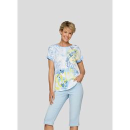 Rabe Damen Print-Shirt "T-Shirt", blau, Gr. 40, gemustert, 50%Baumwolle, 50%Viskose, Shirts